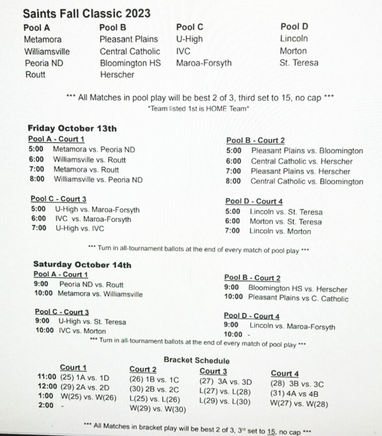 Bloomington Central Catholic Saints Fall Classic - illprepvb.com