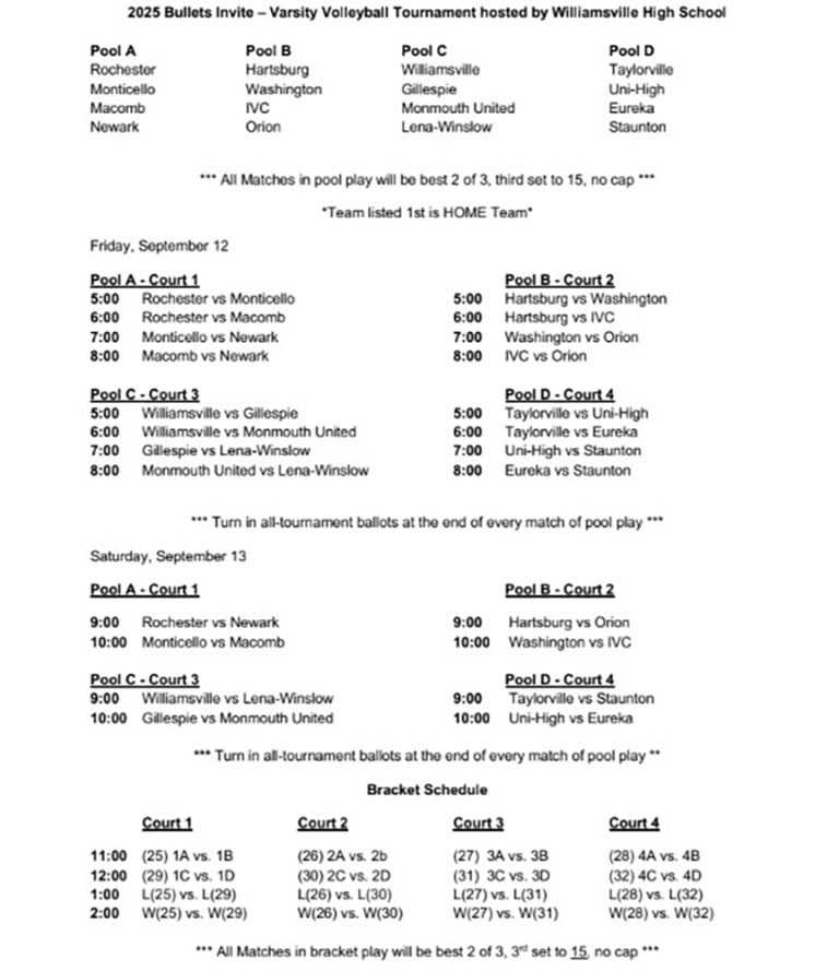 Williamsville Bullets Invite - illprepvb.com